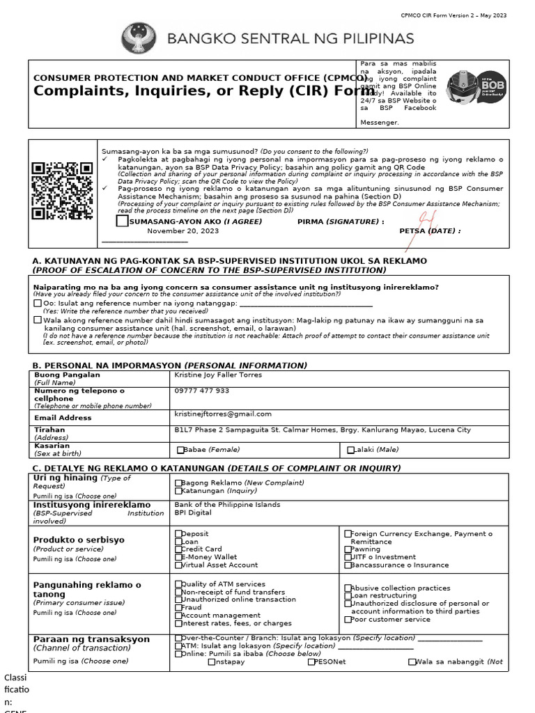 Cir Form | PDF | Money | Banking