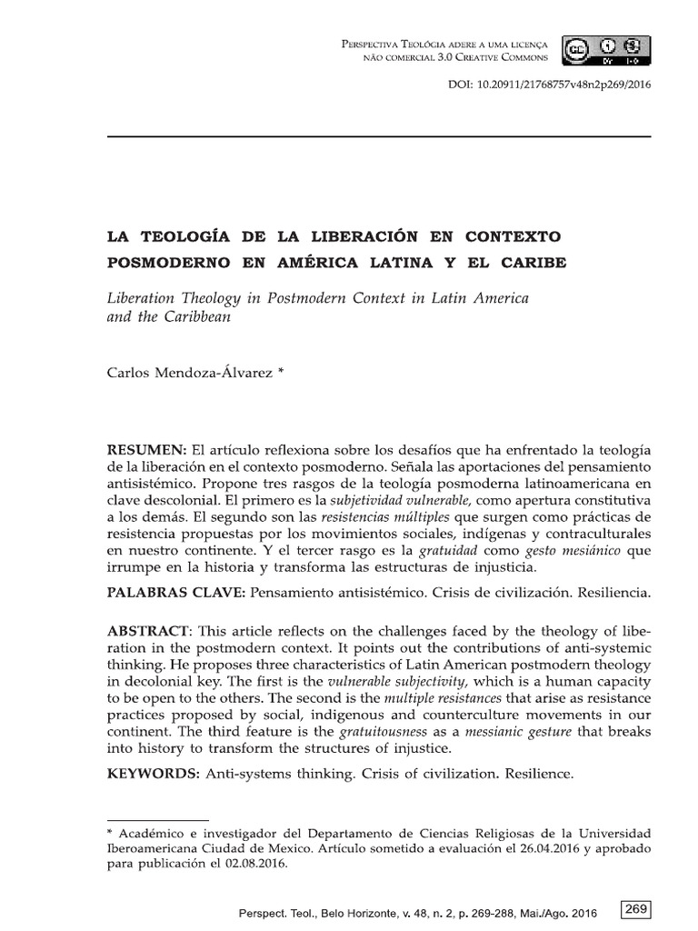 La TL en El Contexto Posmoderno de AL y El Caribe, Mendoza | PDF