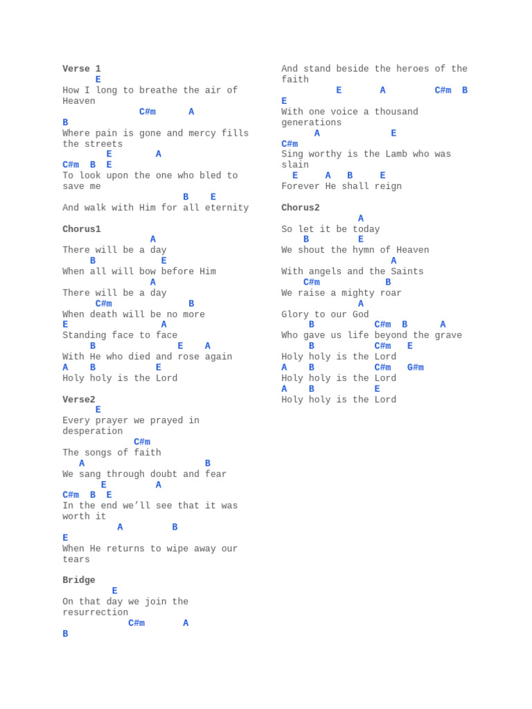 Hymn of Heaven Lyrics and Themes | PDF