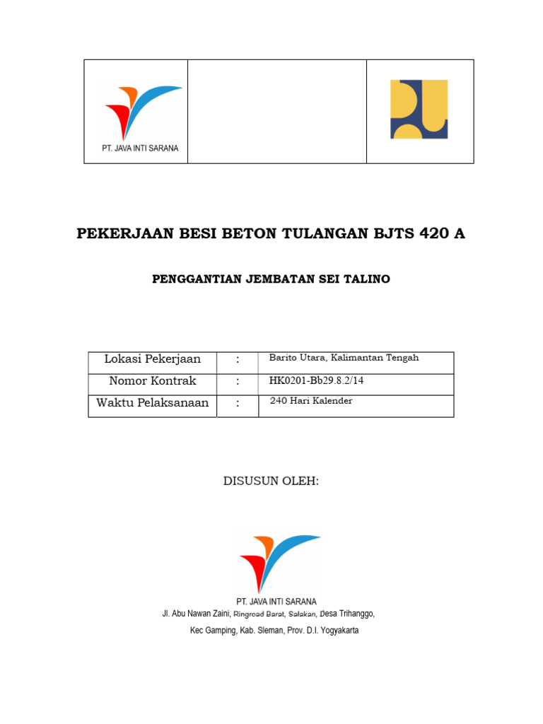 Pekerjaan Tulangan BJTS 420 A Jembatan | PDF