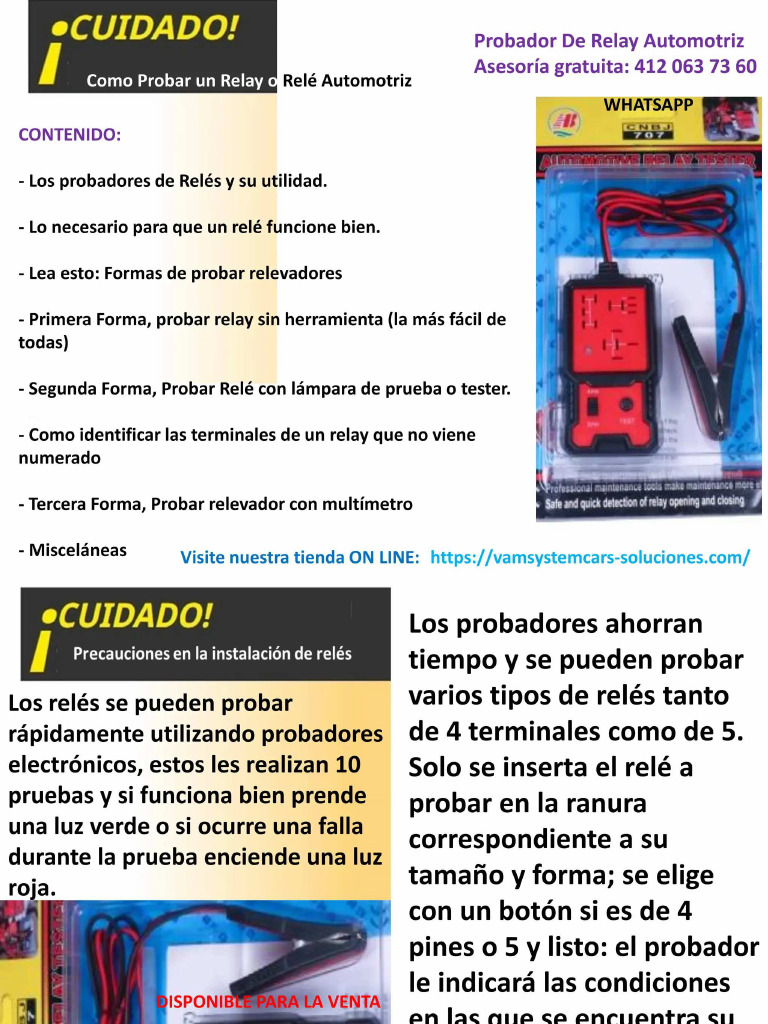 PDF Como Probar Un Relay o Rele de Carro o Camioneta Con o Sin ...