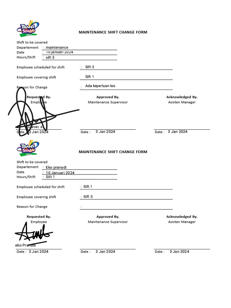 Form Change Shift | PDF