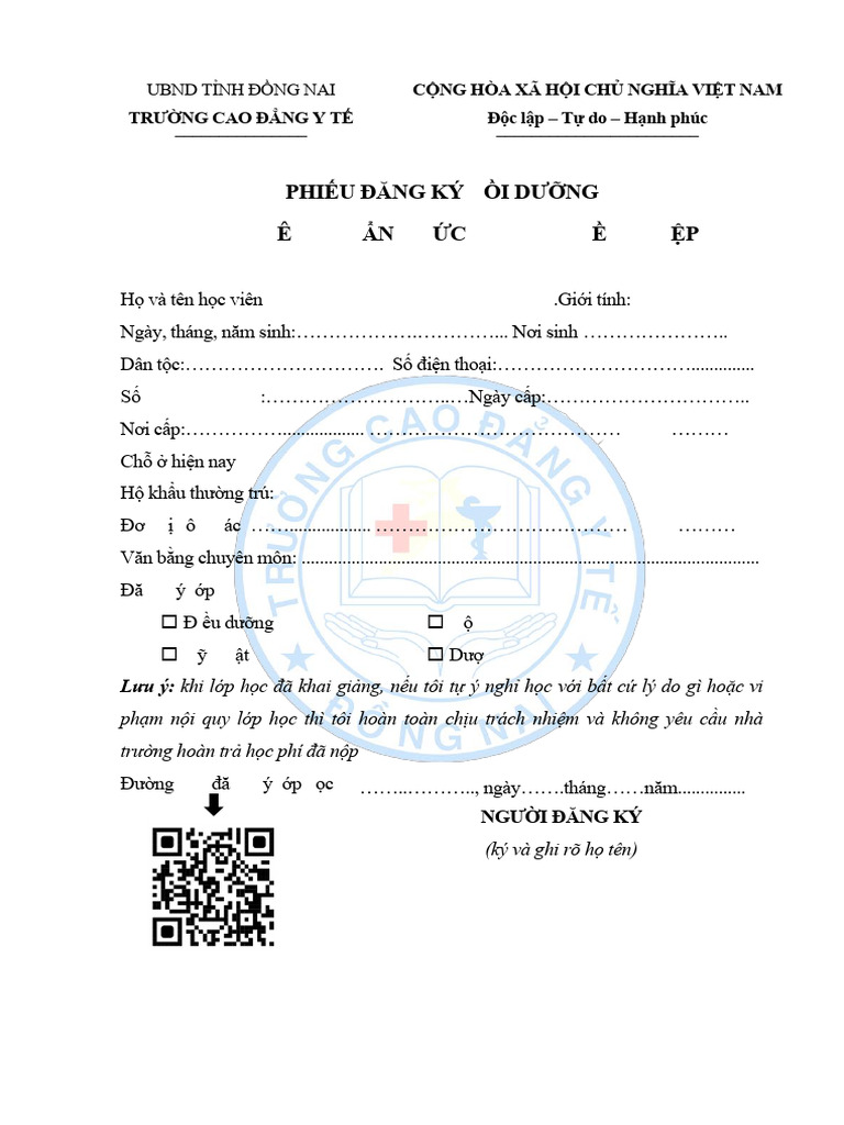 Phieu Dang Ky CDNN k3 - 48490 | PDF
