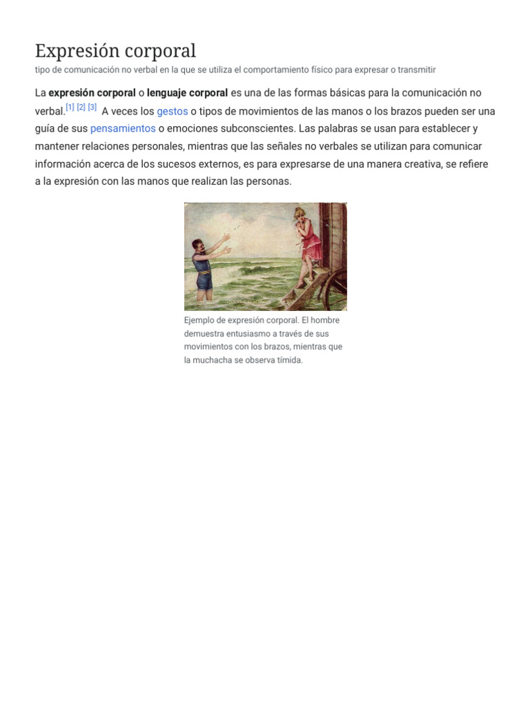 Expresión Corporal - Wikipedia, La Enciclopedia Libre | PDF | Lenguaje ...