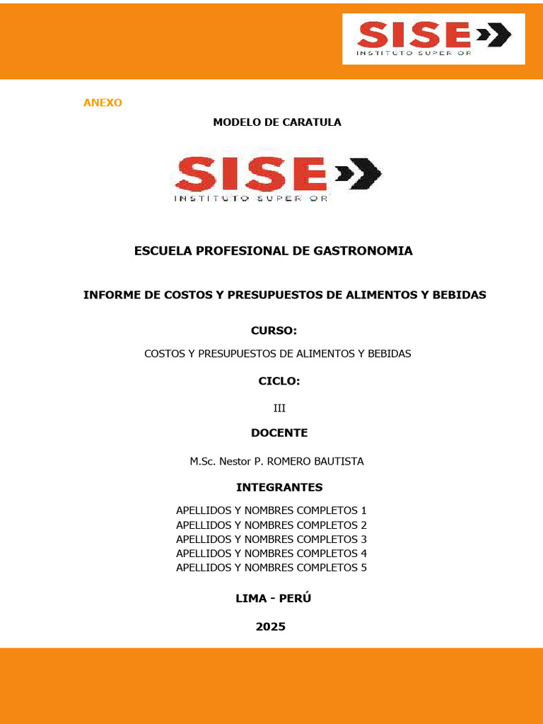 Modelo de Carátula para Informe 2025 | PDF