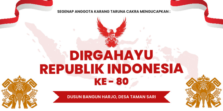 Merah Putih Modern Minimalis Dirgahayu Republik Indonesia Banner ...