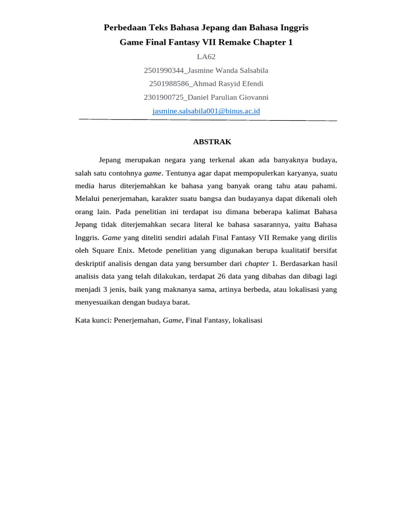 UAS Paper Game | PDF