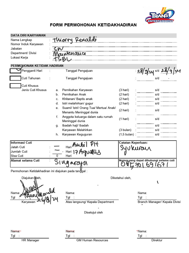 33 Form Cuti TE HO-2(2)_240826_191103 | PDF