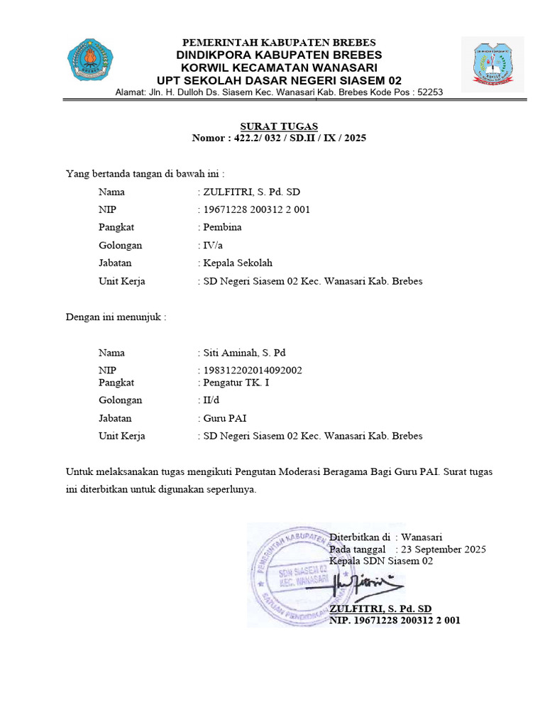 Surat Tugas B. Amineh Penguatan | PDF