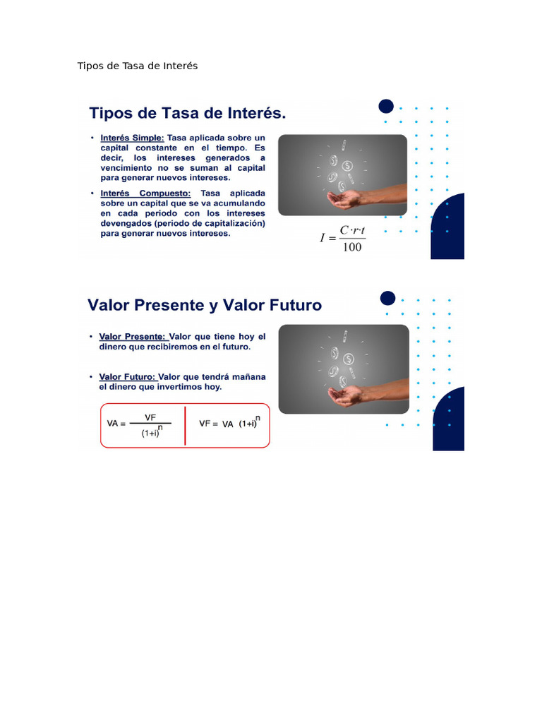 Tipos de Tasas de Intereses | PDF