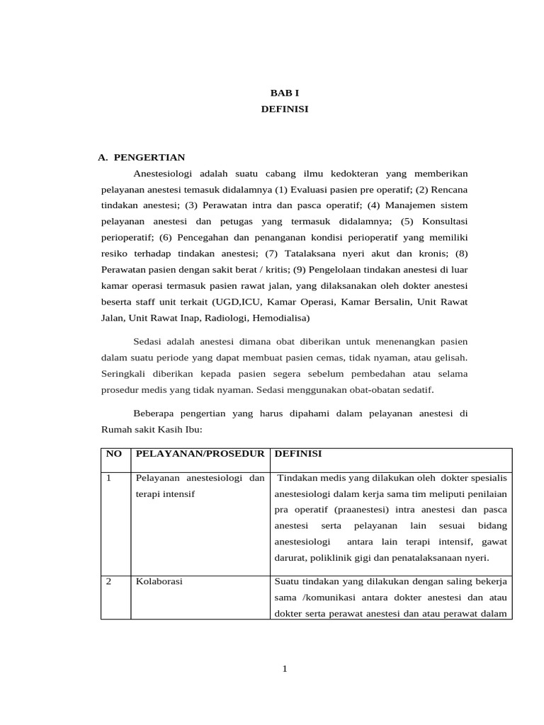 Panduan Pelayanan Anestesi Dan Sedasi | PDF