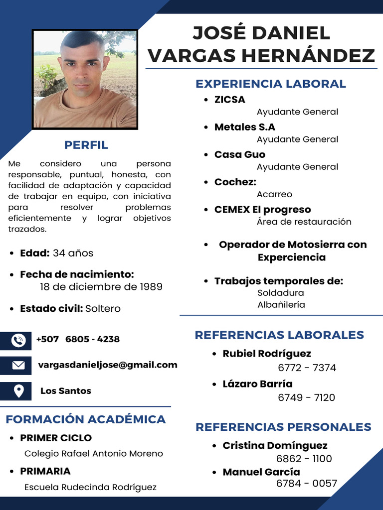Currículum de José Daniel Vargas | PDF
