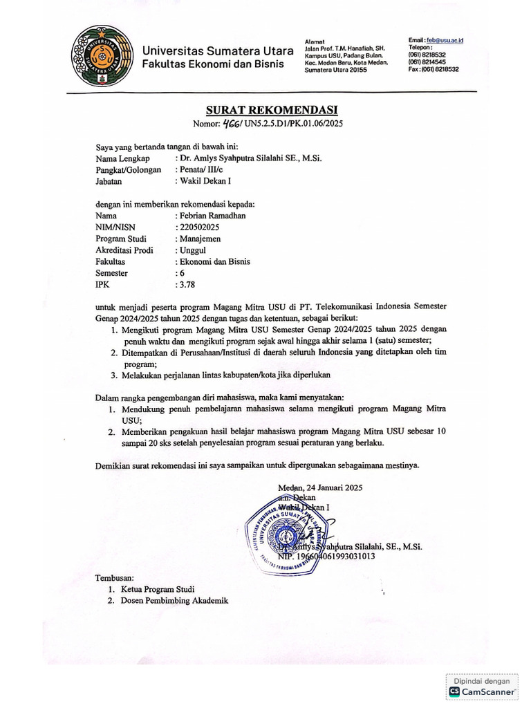 Surat Rekomendasi | PDF