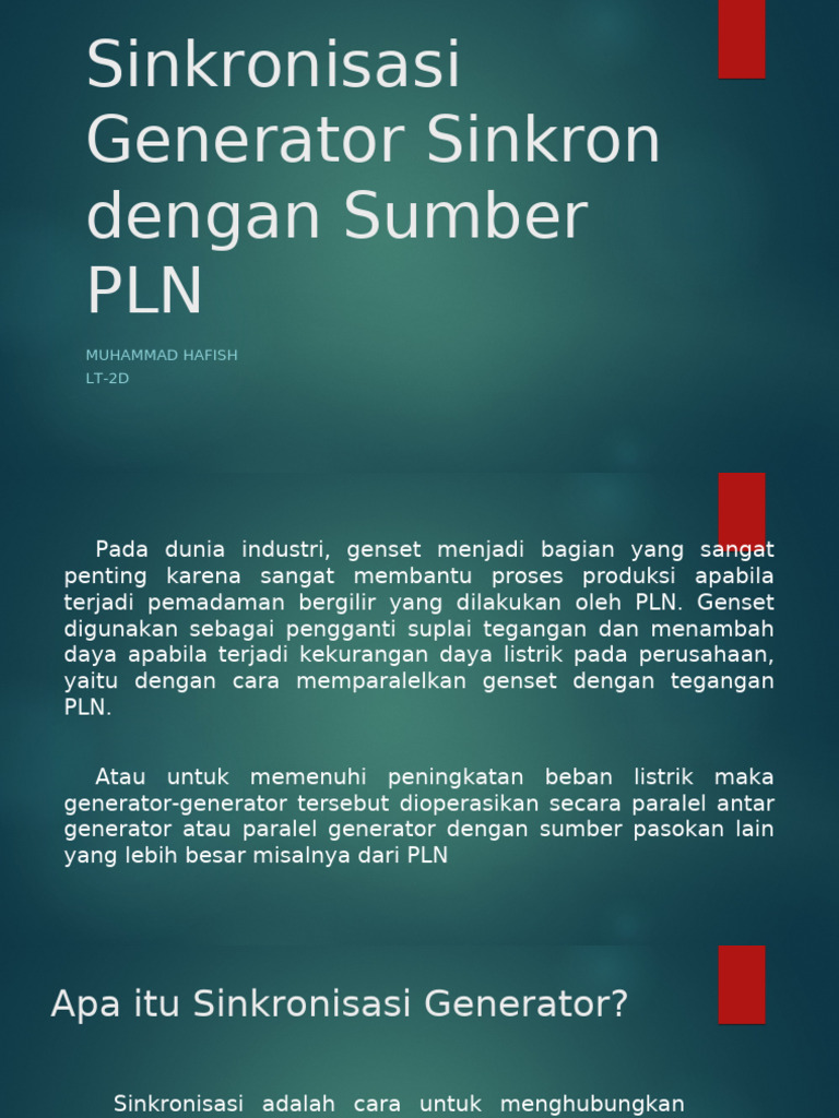 Syarat Sinkronisasi Generator PL | PDF