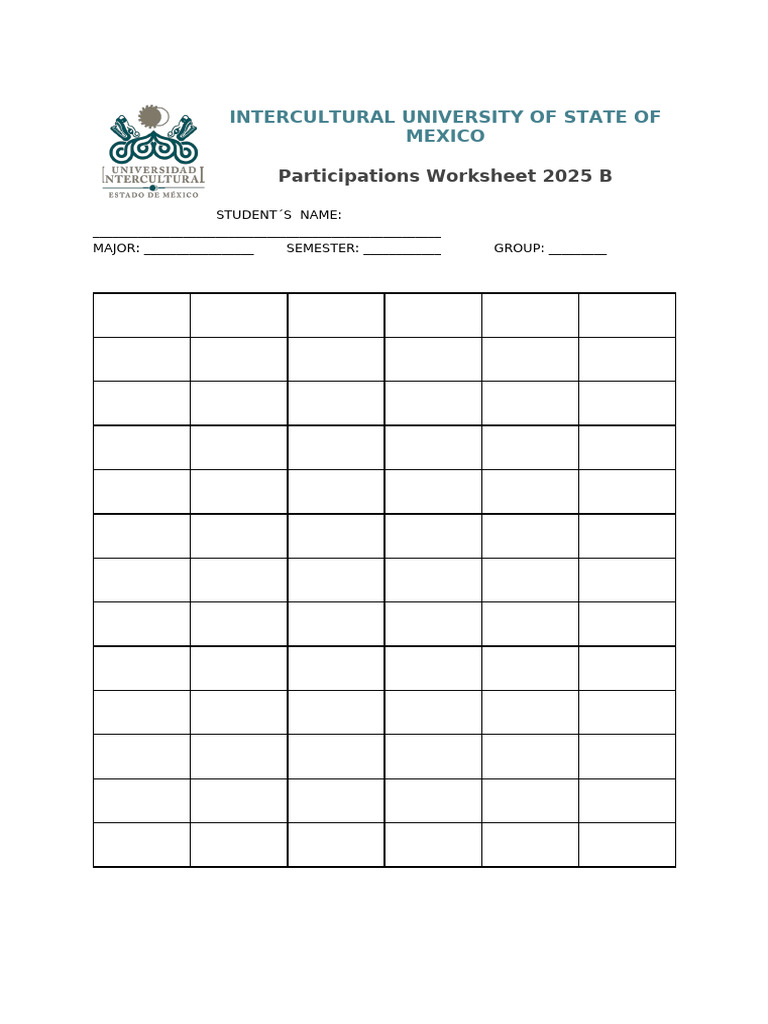 Intercultural University Participation Form | PDF