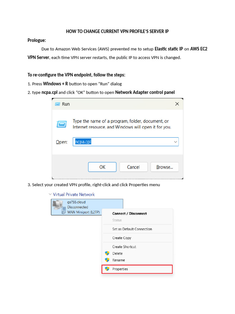 How To Change Current VPN Profile | PDF