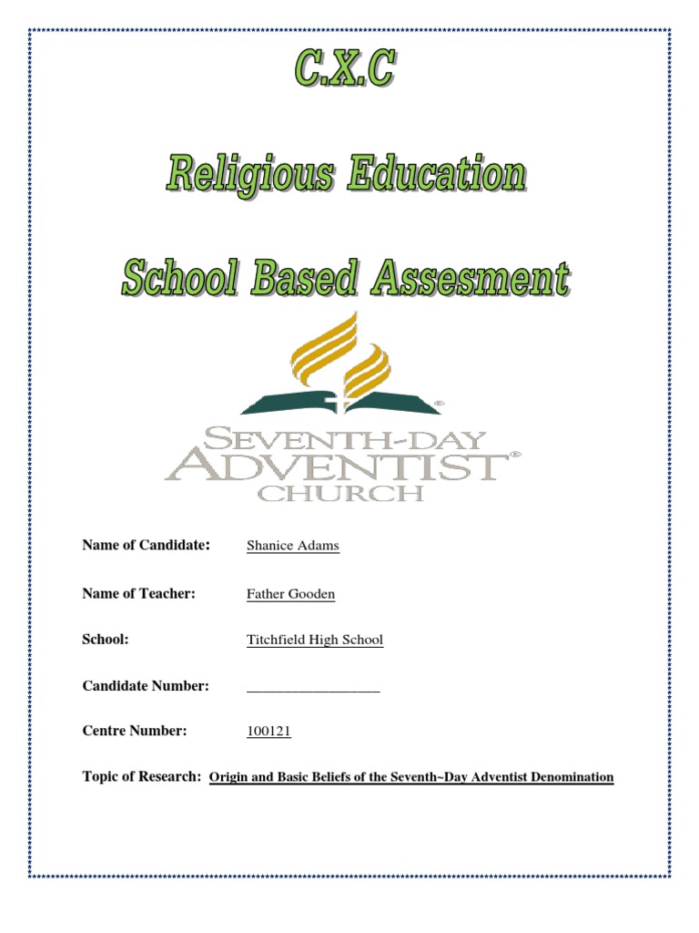SDA Denomination: Origins and Beliefs | PDF | Seventh Day Adventist ...