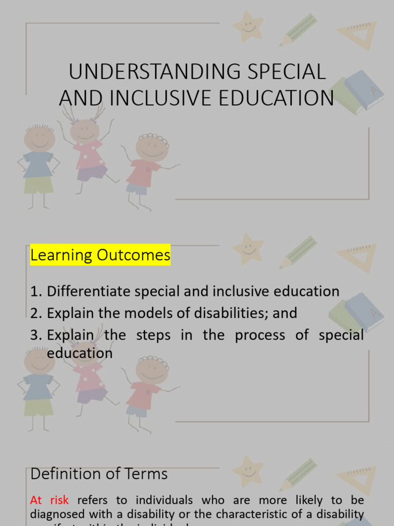 Special and Inclusive Education Guide | PDF | Individualized Education ...