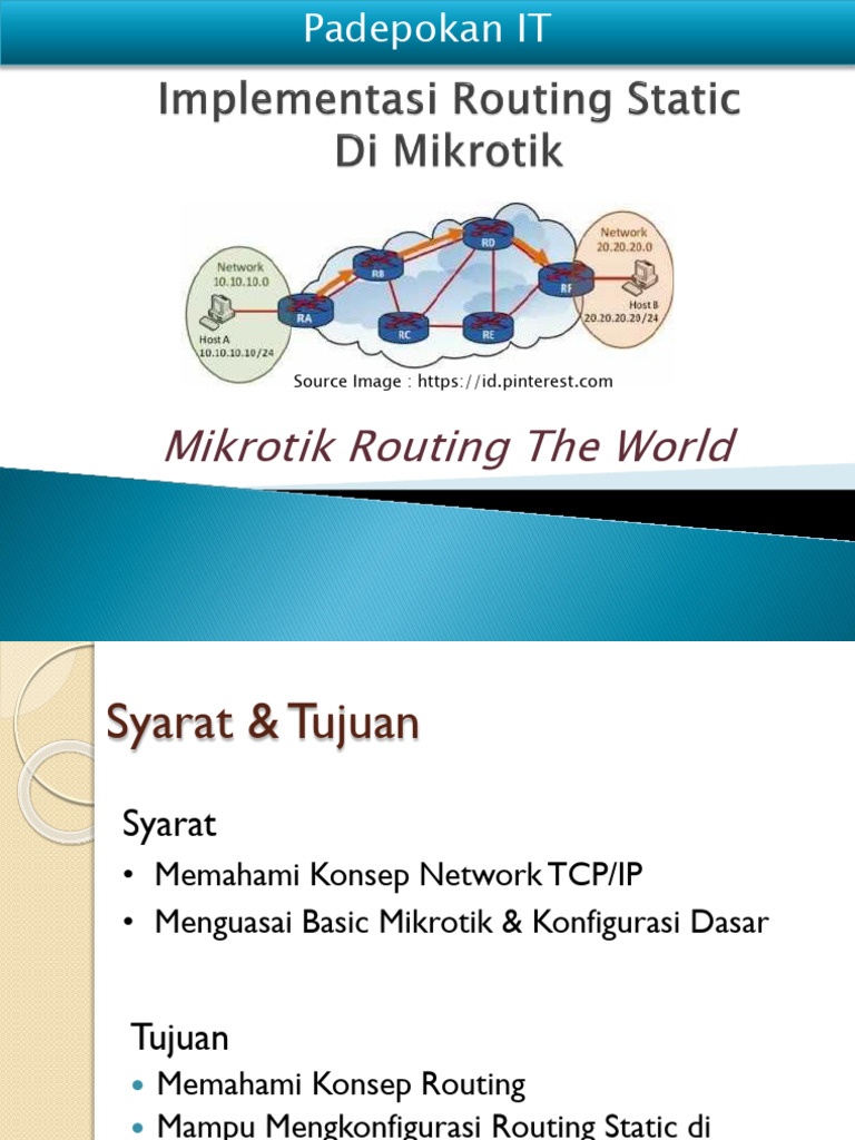 Panduan Routing Static di Mikrotik | PDF