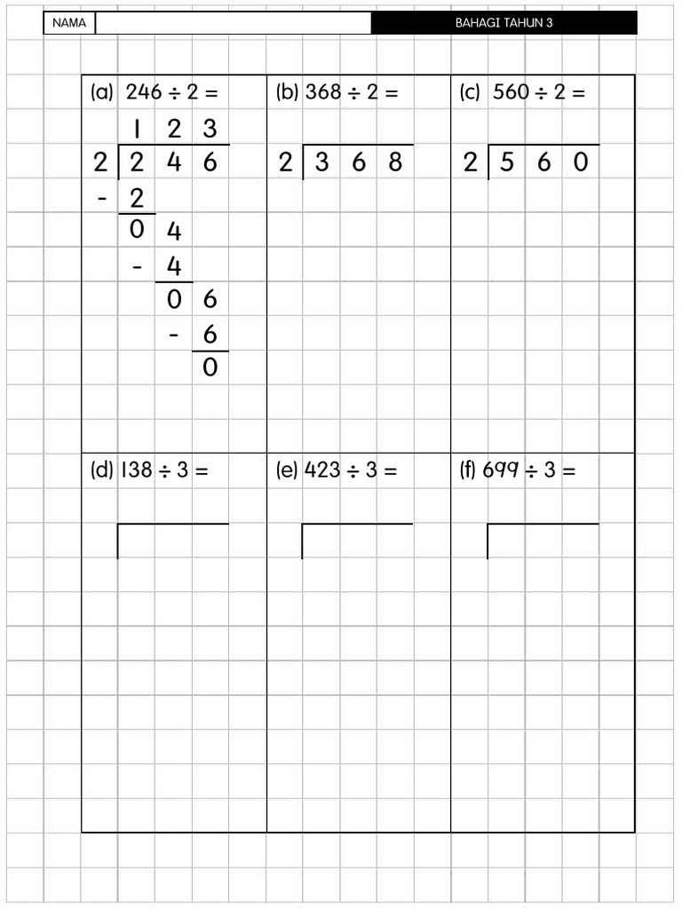 Latihan Bahagi Tahun 3 | PDF