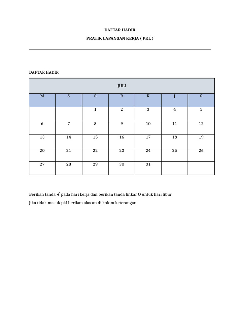 Daftar Hadir | PDF