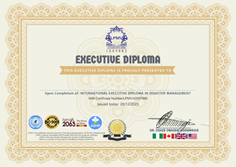 Diploma in Disaster Management Course | PDF