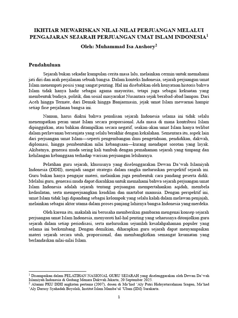 Ikhtiar Mewariskan Nilai-nilai Perjuangan Melalui Pengajaran Sejarah ...