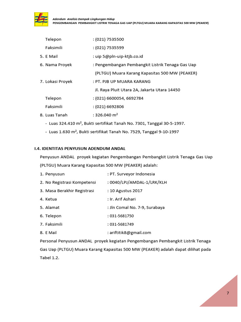 ANDAL - Muara Karang 01 | PDF