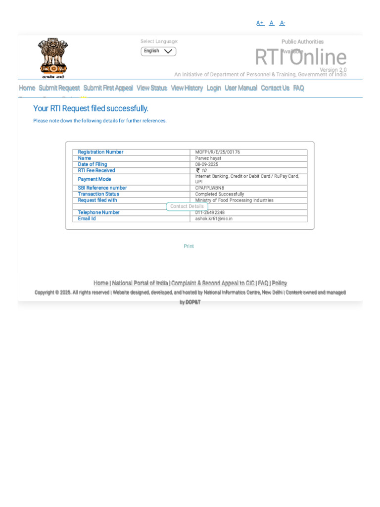 RTI Online - Online RTI Information System | PDF | Payments | Banking ...