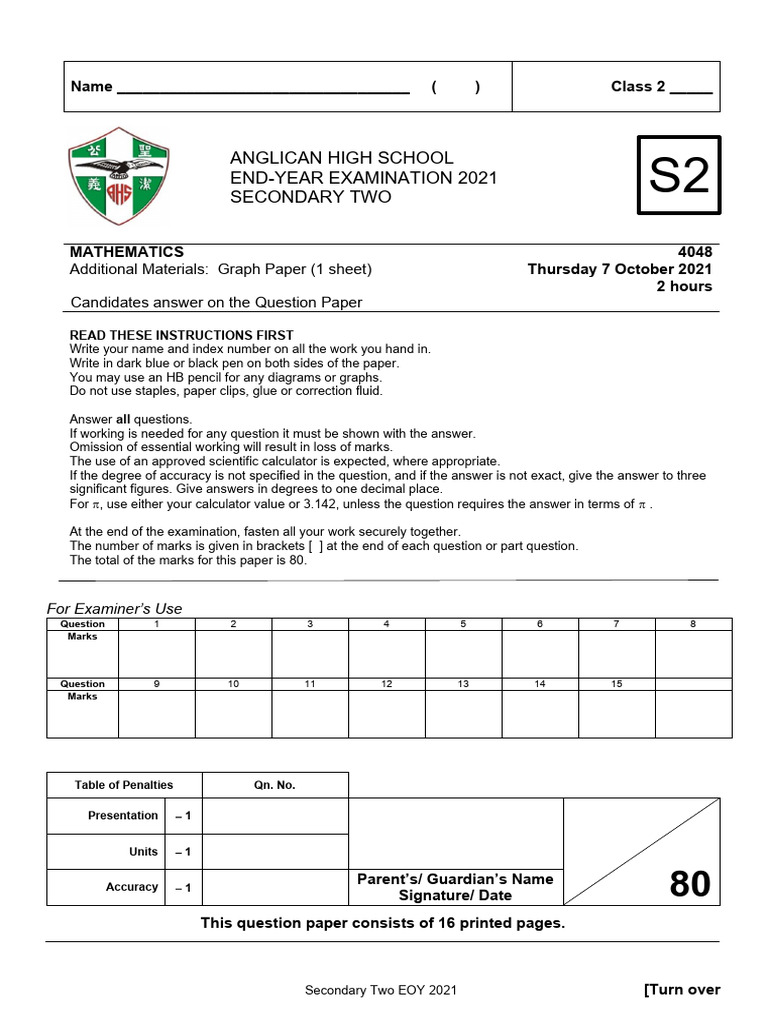 Kami Export - Isaac NG Xin Zhe - Sec 2 EOY QN Paper 2021 W Answerkey ...