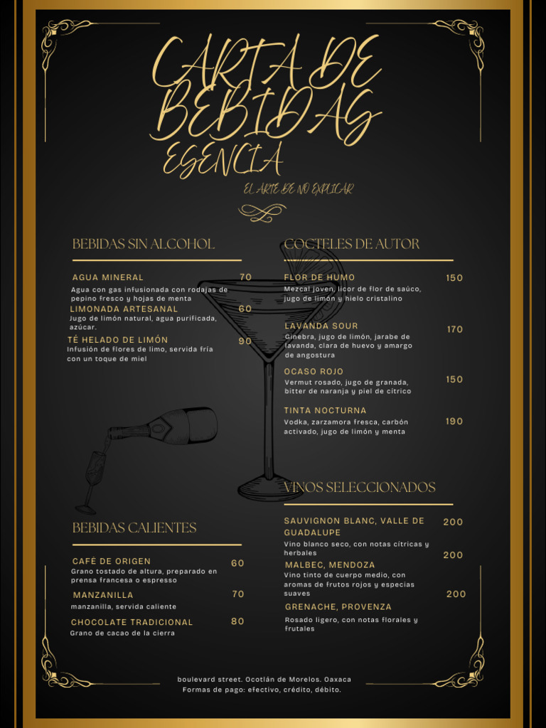 Black and Gold Classy Elegant Restaurant Menu (Membretes) - 20250923 ...