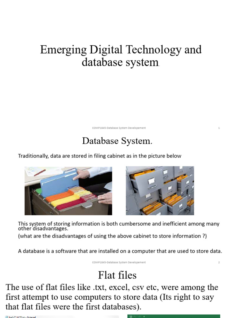 W1 Emerging Digital Technology and Database System | PDF | Databases | Sql