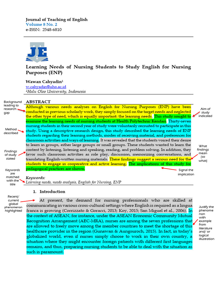 Artikel JTE WAWAN Contoh Menulis | PDF | Learning | Questionnaire