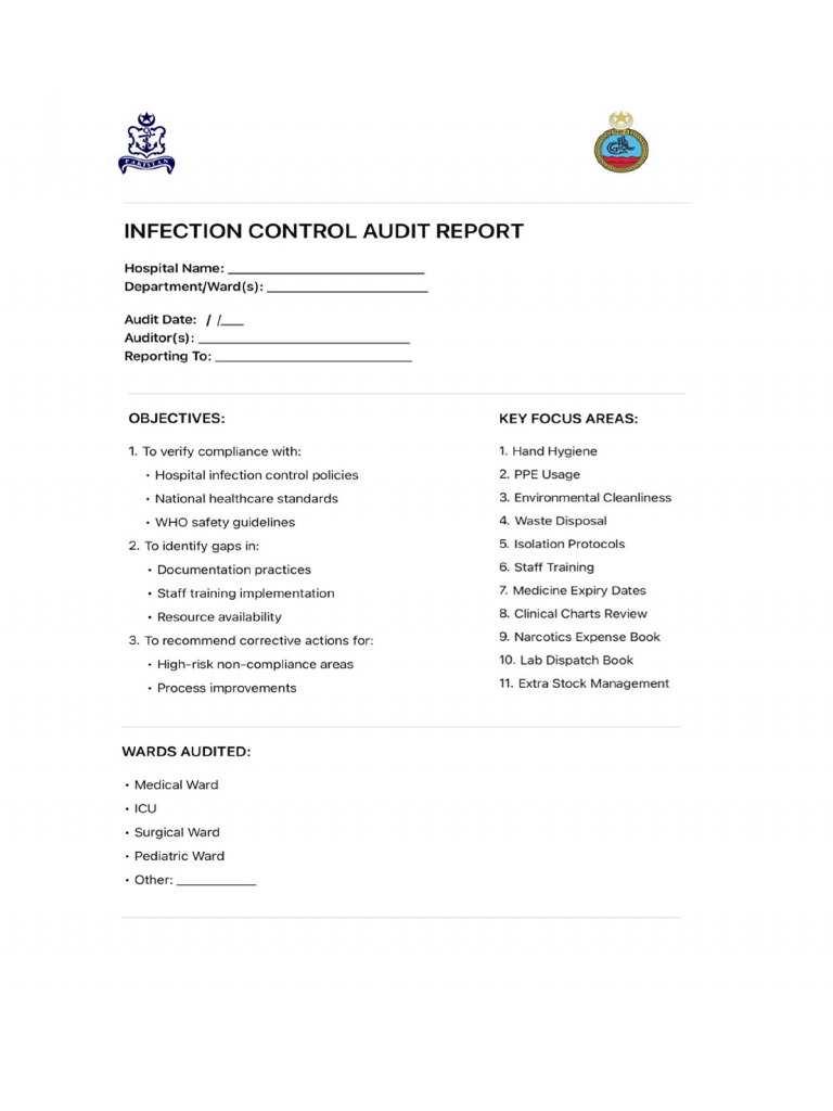 Infection Control Audit Report | PDF