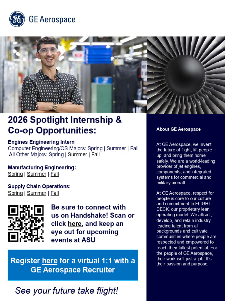 GE Aerospace 2026 Internship Opportunities | PDF