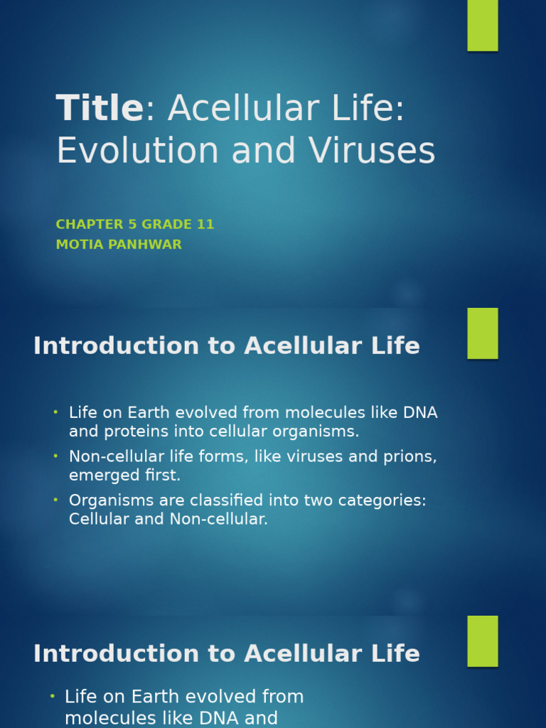 Chapter 5 Acellualr Life | PDF | Virus | Bacteriophage