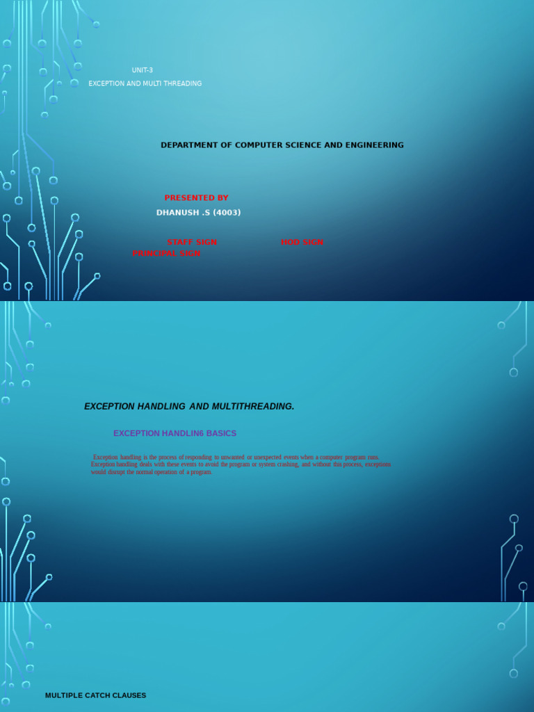 Unit - 3 Exception Handling and Multithreading | PDF | Thread ...