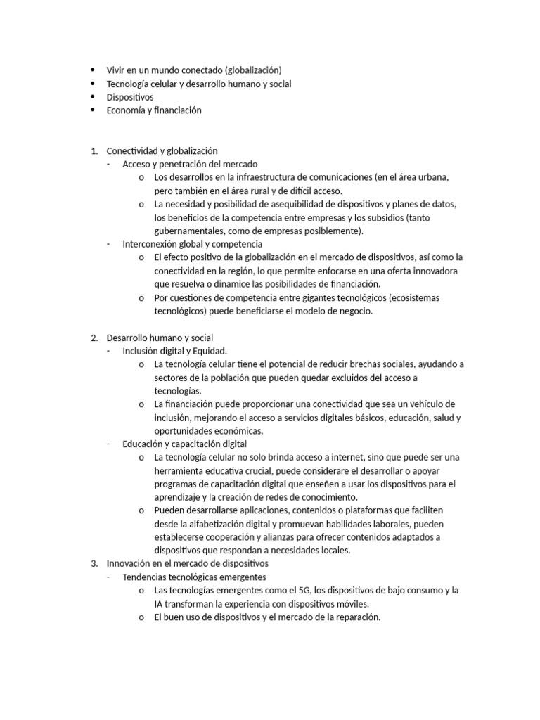Vivir en Un Mundo Conectado | PDF | Telefonía móvil | Economias