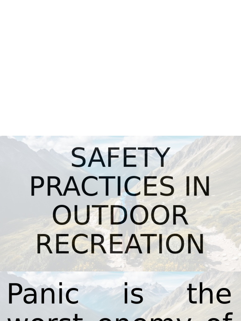 Outdoor Recreation Safety Practices | PDF