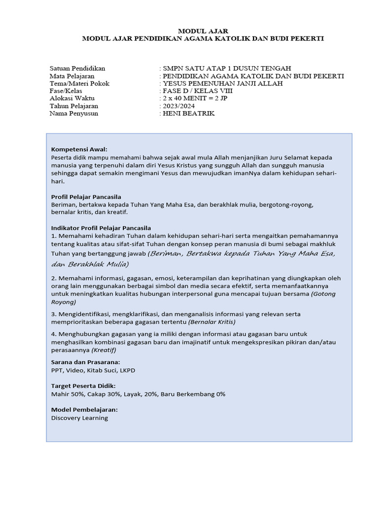 Modul Ajar - RPP | PDF