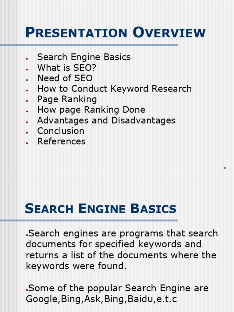 SEO.ppt | PDF | Search Engine Optimization | Information Technology