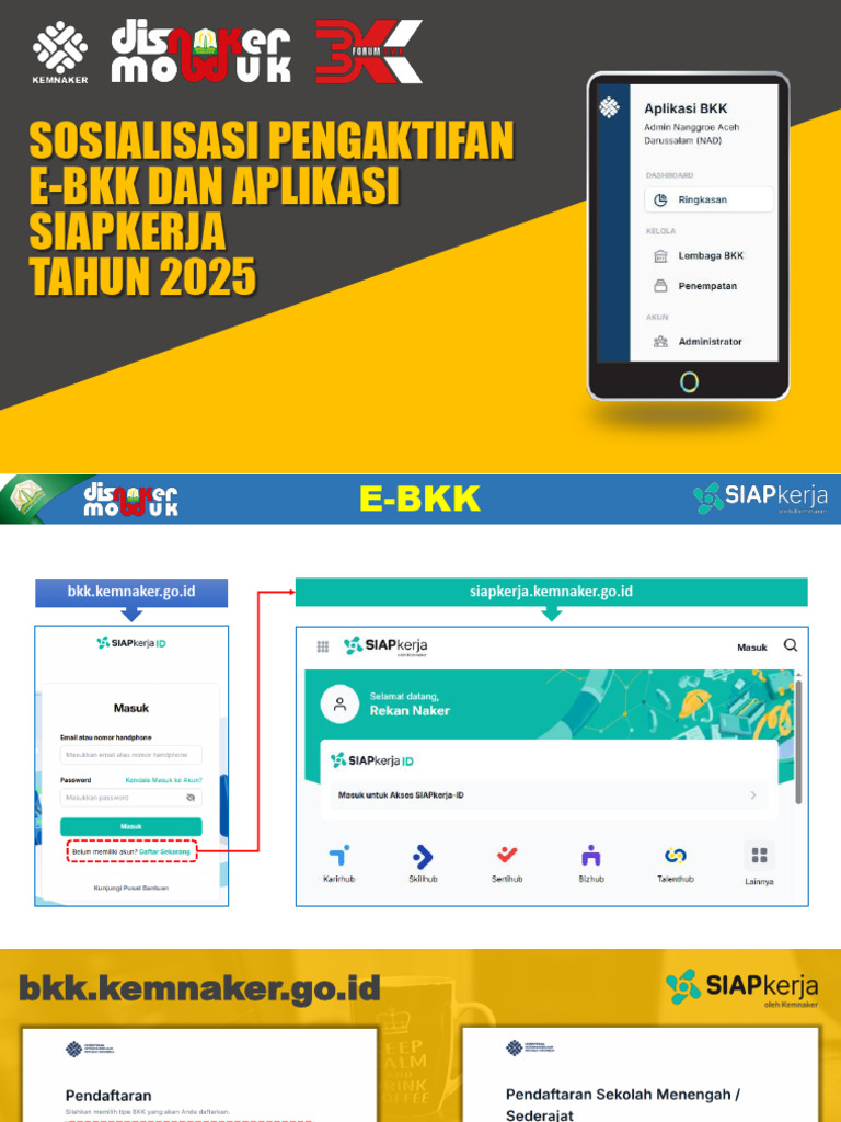 Sosialisasi E-BKK dan Siapkerja 2025 | PDF
