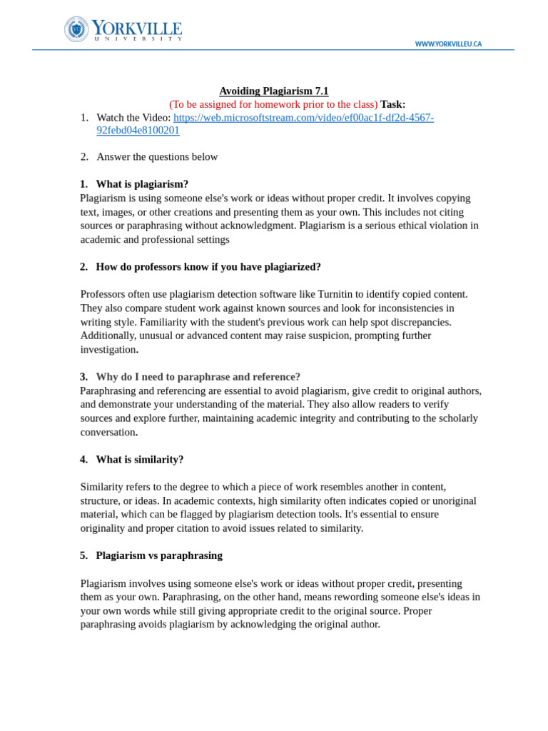UNIV101 Unit7 Avoiding Plagiarism7.1 | PDF | Plagiarism | Citation
