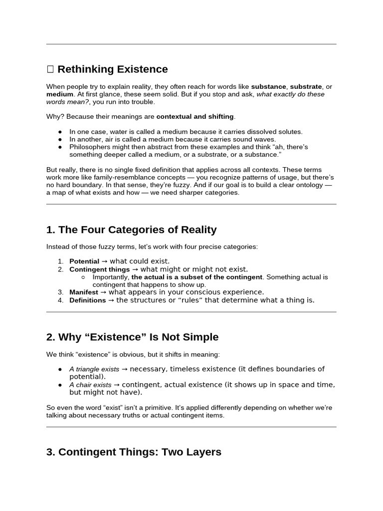 Understanding Existence: A Clear Ontology | PDF | Noumenon | Existence