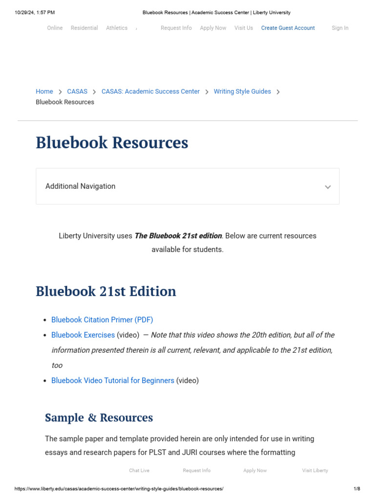 Bluebook Citation Resources for Students | PDF | Supreme Court Of ...