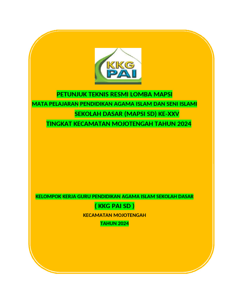 Juknis Mapsi Kec. Mojotengah 2024 Fix | PDF