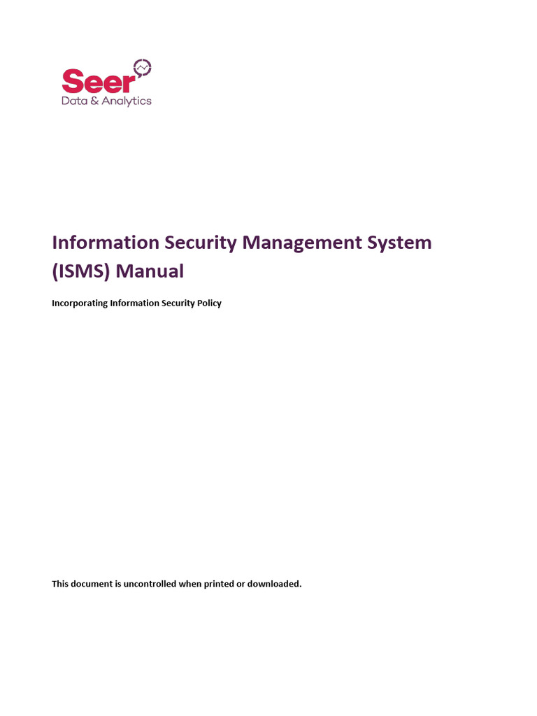 Seer Data ISMS Manual | PDF | Risk | Information Security