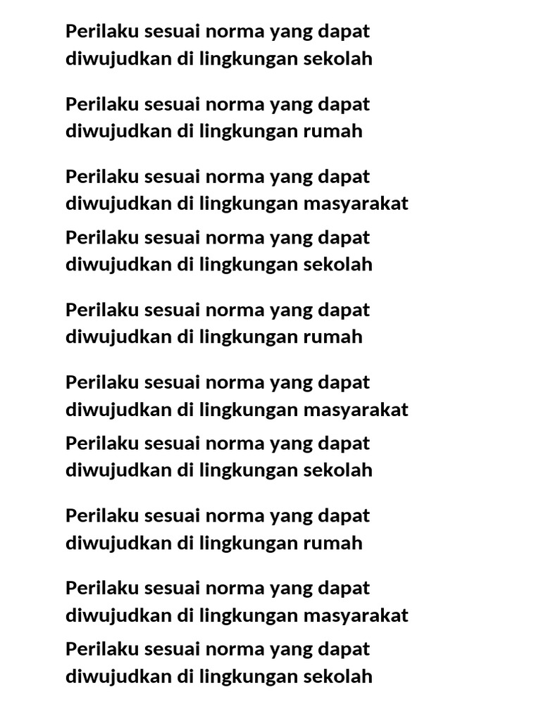 Perilaku Yang Sesuai Dengan Norma | PDF