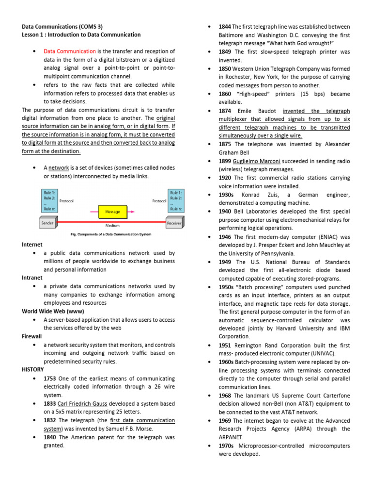 Introduction to Data Communication Basics | PDF | Osi Model | Computer ...
