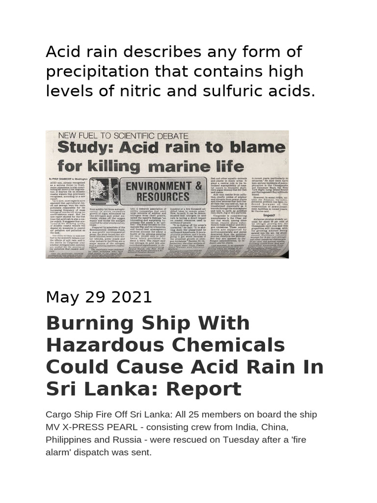 Understanding Acid Rain Causes and Effects | PDF